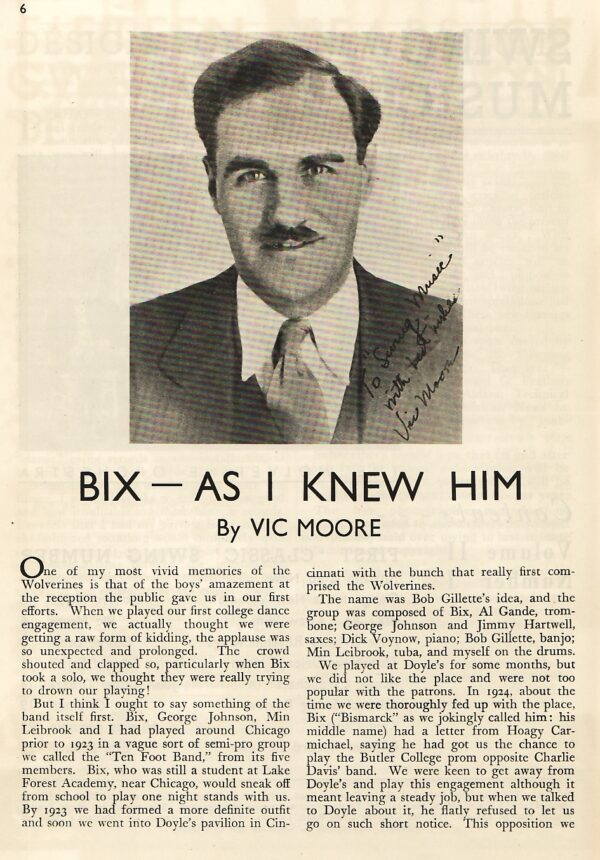Articles in Magazines and Newspapers – Bix As I Knew Him – Bix Beiderbecke