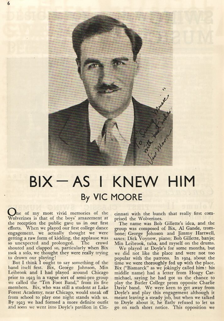 Articles in Magazines and Newspapers – Bix As I Knew Him – Bix Beiderbecke